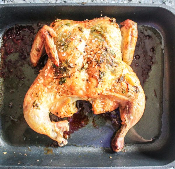 Roasted Chicken with Fresh Herb Compound Butter - Lisa G Cooks