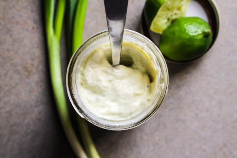 Whipped Scallion and Lime Dressing - Lisa G Cooks
